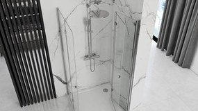 Rea Fold N2, sprchový kout se skládacími dveřmi 90 (dveře) x 90 (dveře) x 1900 cm, 6mm čiré sklo, chromový profil, KAB-00011