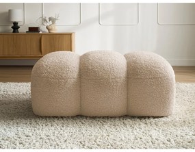 Béžová podnožka z textilie bouclé Hippolyte – Bobochic Paris