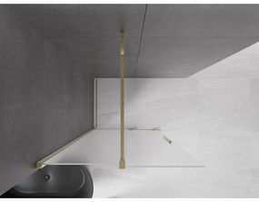 Mexen Velar, sprchová zástěna s posuvnými dveřmi Walk-in 120 x 200 cm, 8mm sklo námraza, zlatá lesklá, 871-120-000-33-50