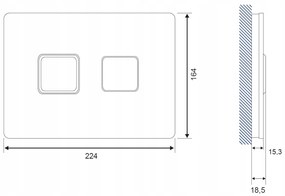 Cersanit Accento Square, pneumatické splachovací tlačítko, bílé sklo, S97-054