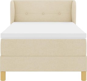 Postel s boxspringem s čelo Krémová 80 x 200 cm textil 3340183