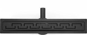 Rea PRO Black Matt, lineární odtokový žlab 70cm, vzor Greek, černá matná, REA-G8024