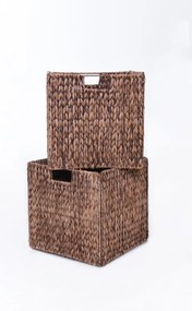 Sada policových boxů NEW ASIA, 2-set, vodní hyacint, 32x32x32 cm, hnědá