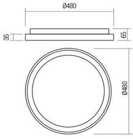 Redo 01-2667 stropní LED stmívatelné svítidlo Iconic pískově zlaté, 40W, 3000K, ø48cm