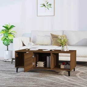 Konferenční stolek hnědý dub 102 x 50 x 40 cm kompozitní dřevo - Default Title