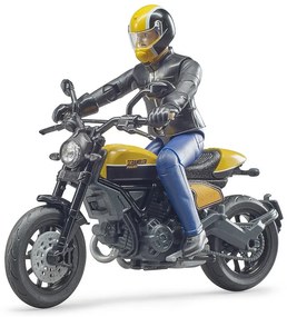 Bruder 63053 BWORLD Motocykl Scrambler Ducati Cafe Racer s jezdcem