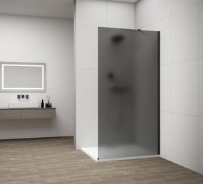 Polysan Esca Black Matt jednodílná sprchová zástěna 80 x 210 cm k instalaci ke stěně černá kouřové matné sklo ES1480-02