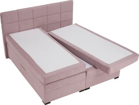 Boxspringová pocketová postel, 200x200, růžová, APRIL