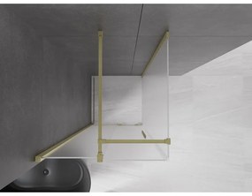 Mexen Velar, sprchový kout s posuvnými dveřmi 110 x 110 cm, 8mm sklo námraza, zlatá matná, 871-110-110-31-55