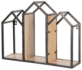 Nástěnná kovová polička House - 46*14*36 cm