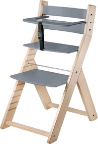 WOOD PARTNER Rostoucí židle ergonomická LUCA LAK/ŠEDÁ