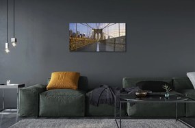 Obraz na skle Sloupec most slunce 120x60 cm