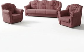 Sedací sestava MATYLDA 3R+1+1 | rozkládací + úložný prostor | bledě vínová 69 WATER REPELLENT