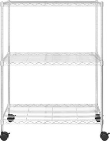3patrový úložný regál na kolečkách 60 x 35 x 81 cm chrom 150 kg 324625