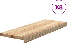 Nášlapy na schody 8 ks neošetřené 70x25x2 cm masivní dub 3282905