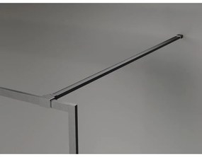Mexen Kioto-XF, sprchová zástěna s rámem 130 x 202 cm, 10mm šedé sklo, grafitový profil, 800-130-104-66-40-X