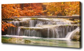Wallmuralia Foto obraz na plátně Vodopád podzim 100x50