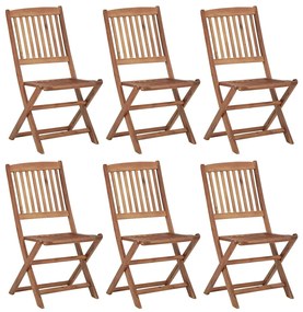 Skládací zahradní židle 6 ks masivní akáciové dřevo,  3065522