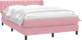 Box spring postel s matrací růžová 160x210 cm samet 3317786