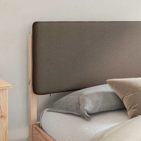 Rám postele s čalouněným čelem s čelo Taupe 200 x 200 cm 3405565