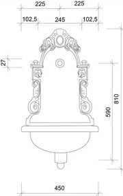 LITINOVÉ Umyvadlo RETRO, černé