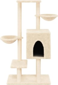 Škrabadlo pro kočky se sisalovými sloupky krémové 117 cm 172118