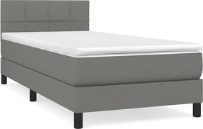 Box spring postel s matrací tmavě šedá 90x200 cm textil 3140026