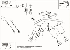 Sollux Lighting Stropní svítidlo RING 4 černé
