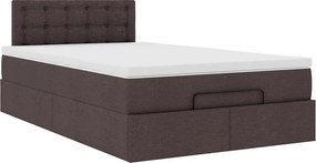 Osmanský rám postele s matrací tmavě hnědá 120x190cm textil 3311611
