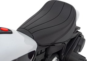 Ramiz Elektrická motorka Chopper FASTER pro děti bílá + FM rádio + audio panel + LED