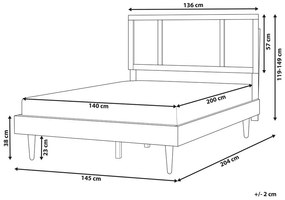 Dřevěná postel LED 140 x 200 cm světlé dřevo AURAY Beliani