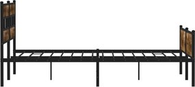 Kovový rám postele bez matrace kouřový dub 200 x 200 cm 3308494