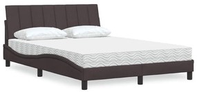 Postel s matrací Hanko tmavě hnědá 140 x 190 cm textil 3310527