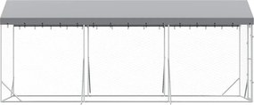 Venkovní psí kotec se střechou stříbrný 2 x 6 x 2,5 m ocel 3190483