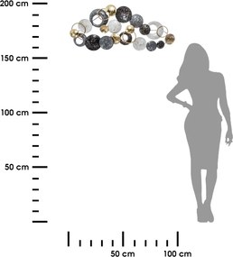 Kovová dekorace na zeď Liam 93x43 cm