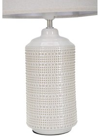 Bílá keramická stolní lampa s textilním stínidlem (výška 47 cm) Point – Mauro Ferretti