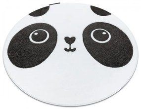 Dywany Łuszczów, Dětský kusový koberec Petit Panda white kruh, 140x140 (průměr) kruh, černobílá, dětský pokoj