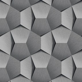 Geometrická šedá vliesová tapeta A54601 | Lepidlo zdarma