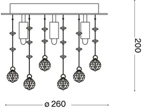 Ideal Lux - LED Kř. stropní svítidlo MOONLIGHT 5xG9/3W/230V pr. 26 cm zlatá