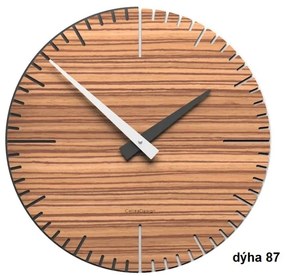 Designové hodiny 10-025 natur CalleaDesign Exacto 36cm (více variant dýhy) Dýha zebrano - 87