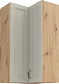 STILO ac | horní skříňka 60x60 GN-108 2F (90°) rohová s policemi | 60x60 cm | EXTRA VYSOKÁ | artisan/světle šedá