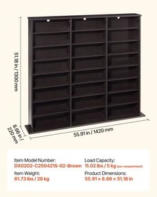 Úložná skříňka na média, 8patrový organizér na DVD VEVOR – CDCCJKFS24GS426SB001V0