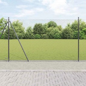 Zábradlí s betonovým základem 10 x 1,4 m Ocel potažená PVC Šedá 3351259