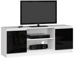 TV stolek Beron 140 cm černý lesk/bílý