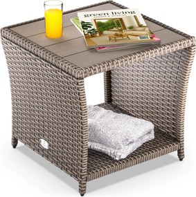 Casaria Polyratanový stolek VEDIS krémový 45×45×40 cm