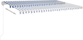 Automatická zatahovací markýza 500 x 350 cm modrobílá 3069026