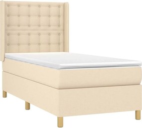 Box spring postel s matrací krémová 100 x 200 cm textil 3132294