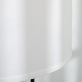 HOMCOM Stojací lampa s nožním spínačem, podlahová lampa s látkovým stínidlem, ocel, černá