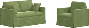 Set pohovek 2 ks Světlá zelená samet 3407510