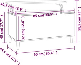 vidaXL Konferenční stolek 90 x 44,5 x 45 cm kompozitní dřevo [819584] Barva: Černá